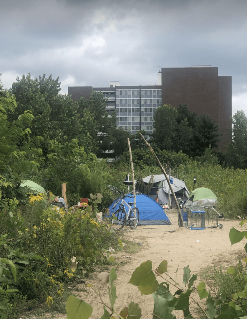 Homeless in RI: Charles St. encampments at DaVinci Center, Charles ...