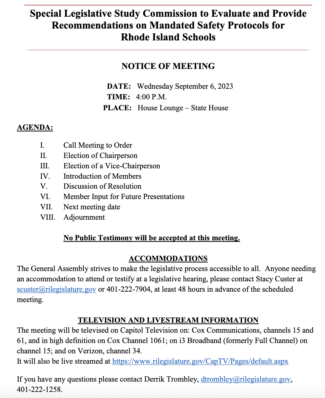 Safety in RI schools study commission begins work, meeting will be ...