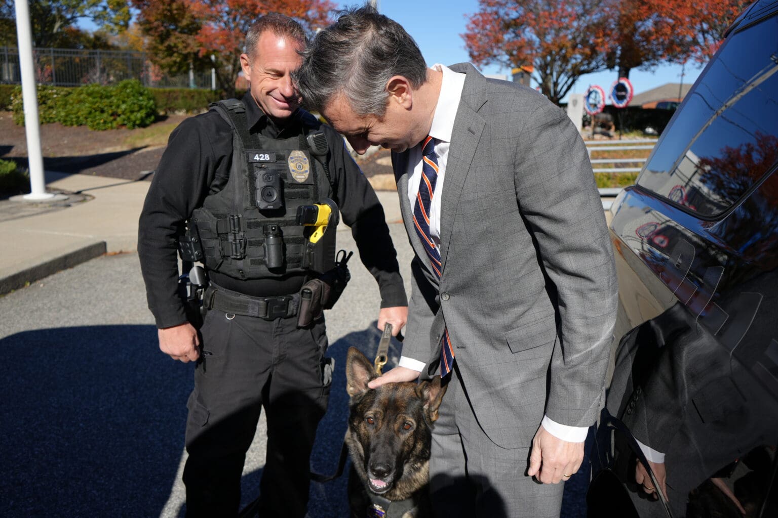 Cranston Police K-9 police cars. Grant secured by Rep. Magaziner