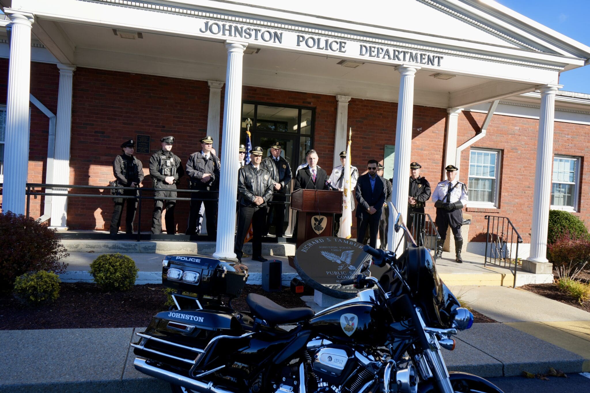 Johnston Police receive new equipment from grant secured by Rep. Magaziner