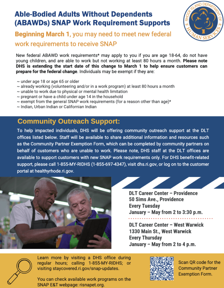 SNAP Changes Take Effect Sunday, March 1st in Rhode Island and US