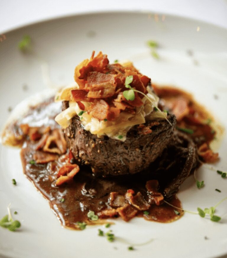 We Cook! Black Angus Filet Mignon with Mushroom Bordelaise, Leeks, Bacon